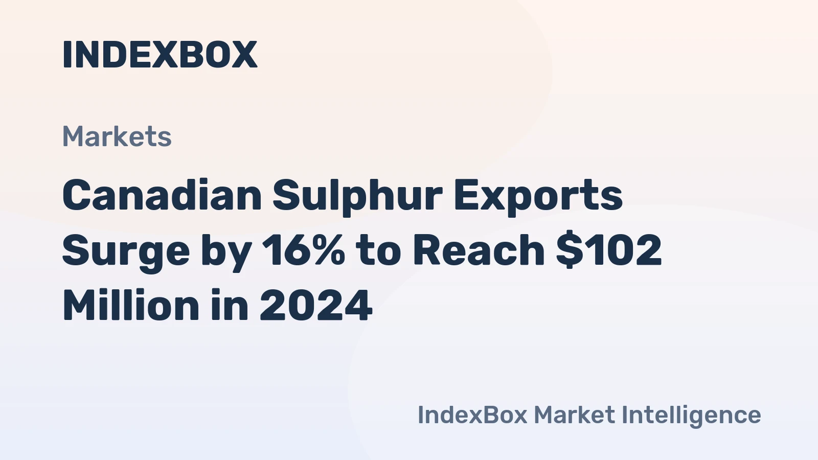 Canadian Sulphur Exports Surge by 16% to Reach $102 Million in 2024