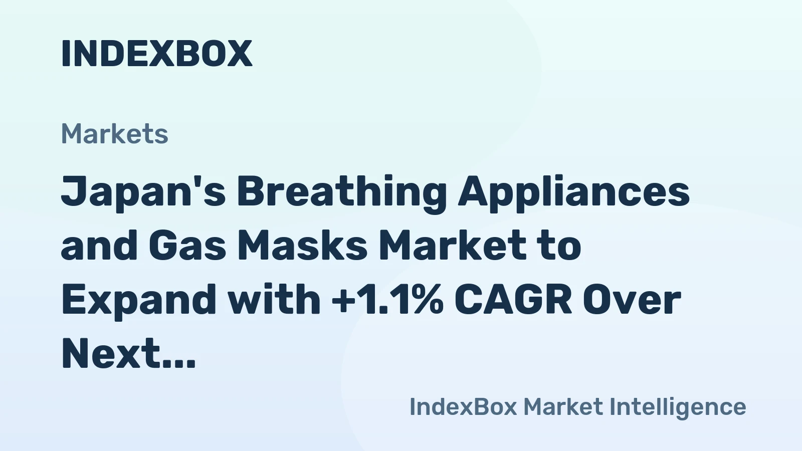Japan's Breathing Appliances and Gas Masks Market to Expand with +1.1% CAGR Over Next Decade