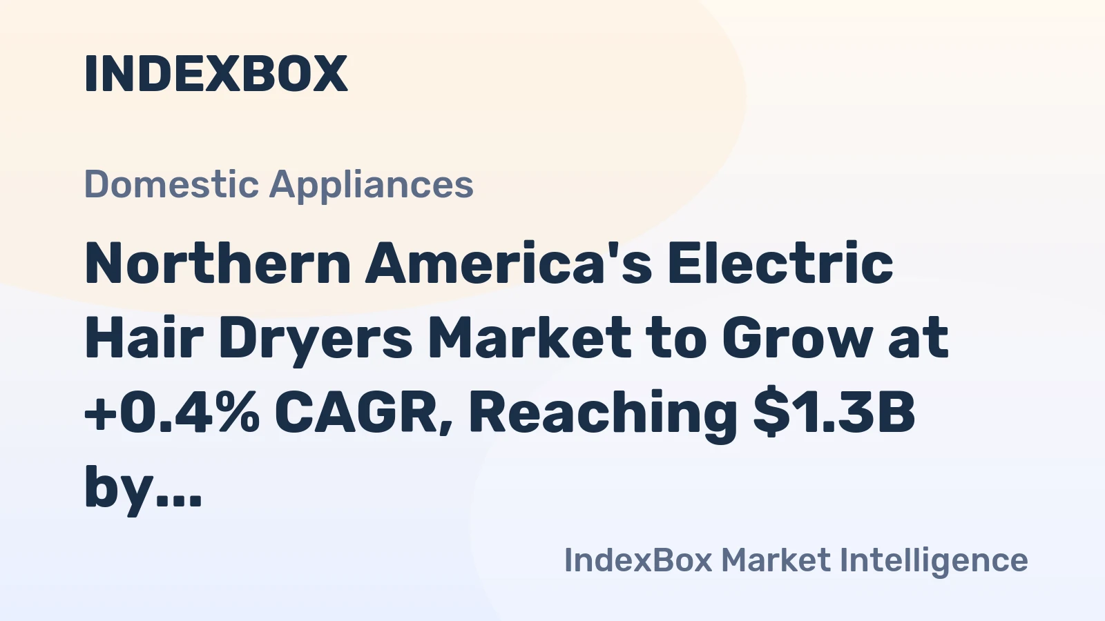 Northern America's Electric Hair Dryers Market to Grow at +0.4% CAGR, Reaching $1.3B by 2035