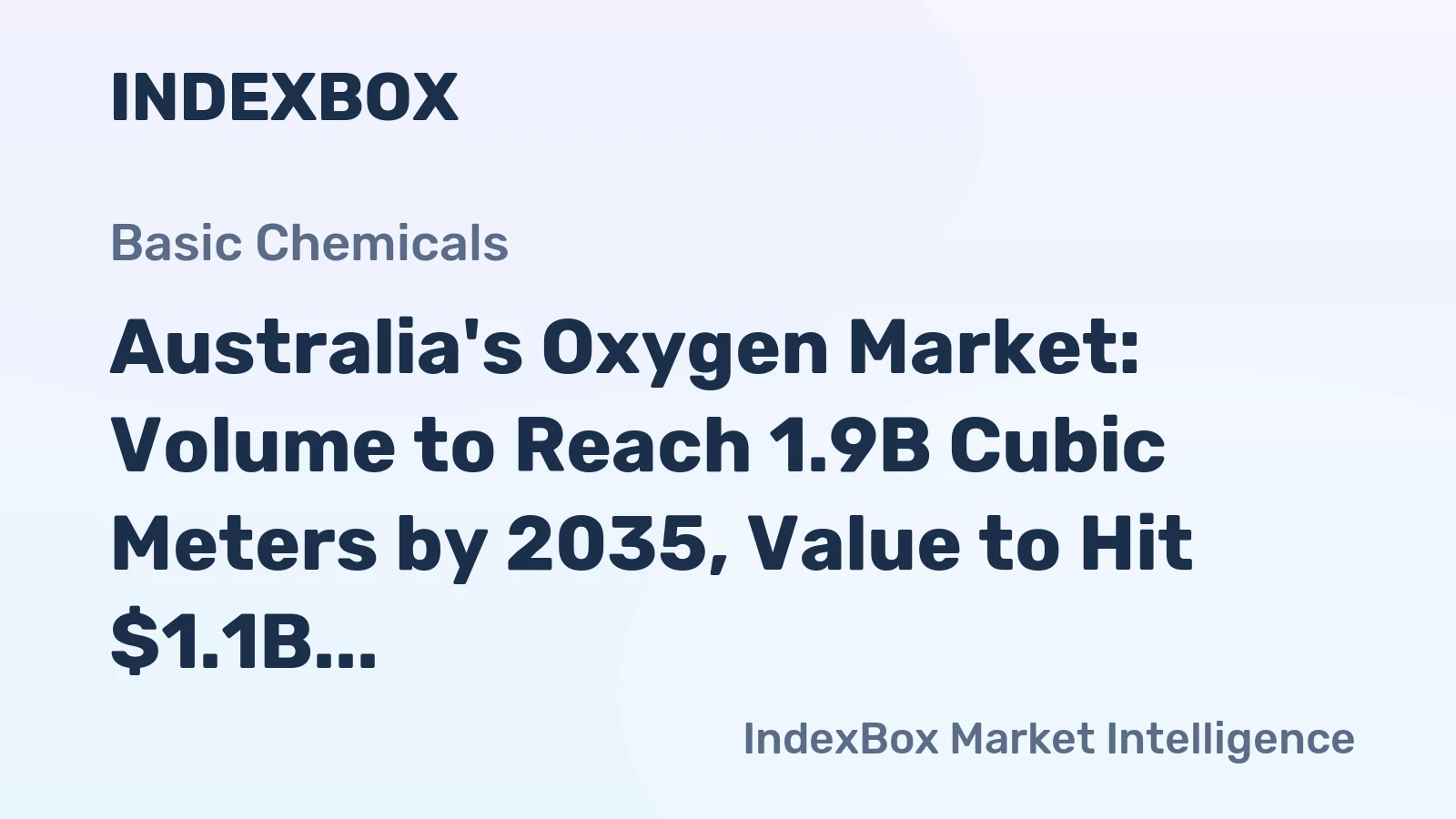 Australia's Oxygen Market: Volume to Reach 1.9B Cubic Meters by 2035, Value to Hit $1.1B