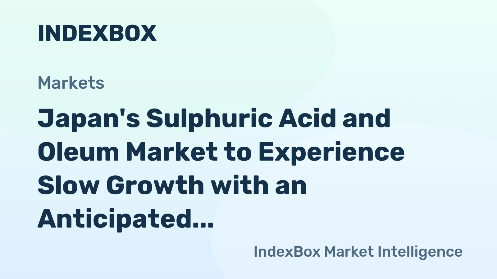 Japan's Sulphuric Acid and Oleum Market to Experience Slow Growth with an Anticipated CAGR of +0.3% by 2035