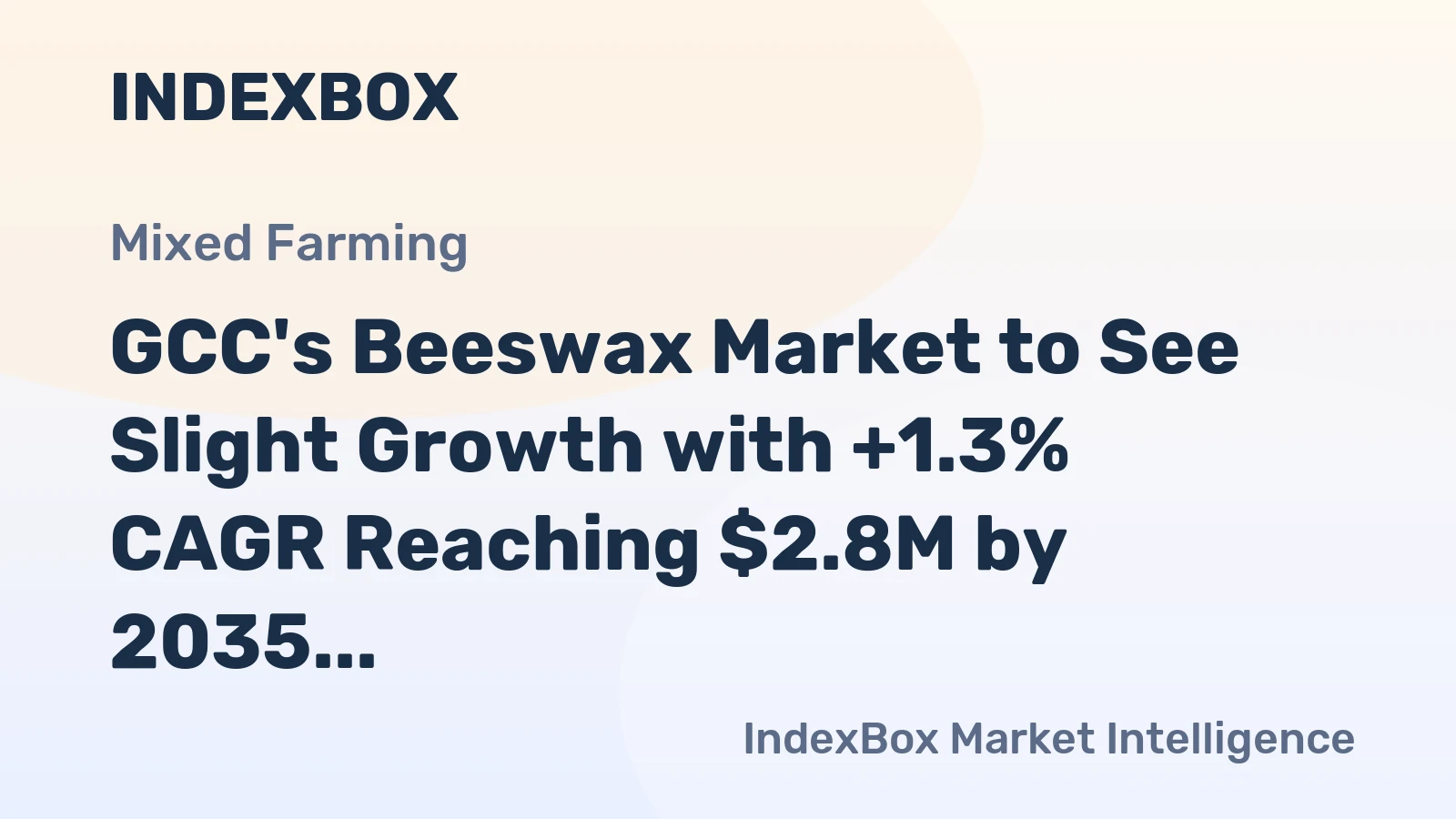 GCC's Beeswax Market to See Slight Growth with +1.3% CAGR Reaching $2.8M by 2035