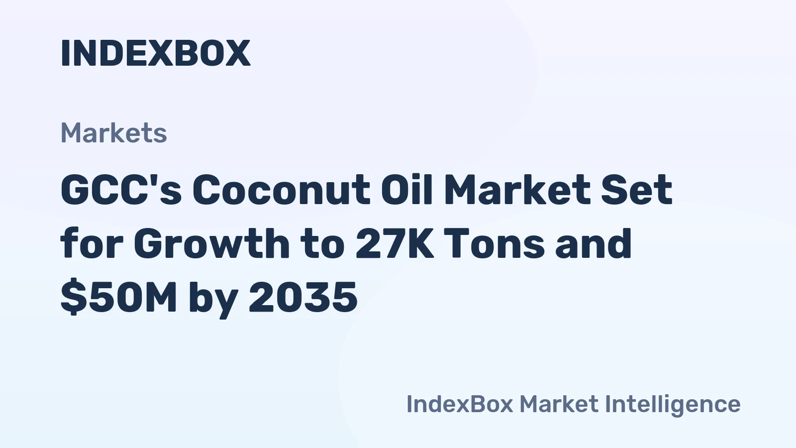 GCC's Coconut Oil Market Set for Growth to 27K Tons and $50M by 2035