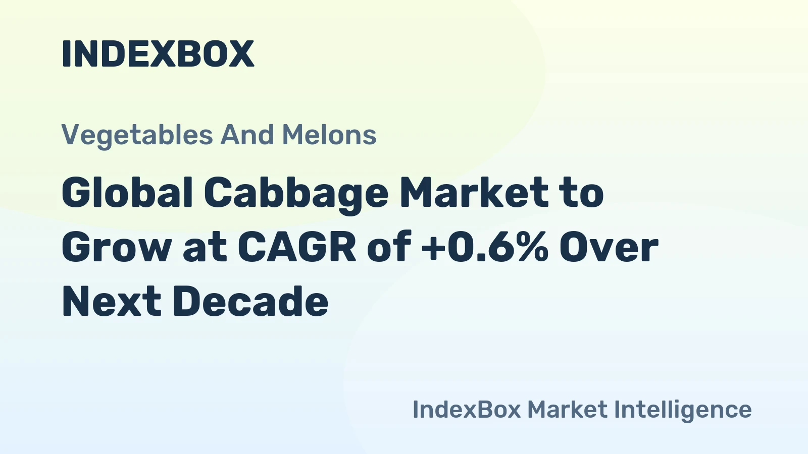 Global Cabbage Market to Grow at CAGR of +0.6% Over Next Decade