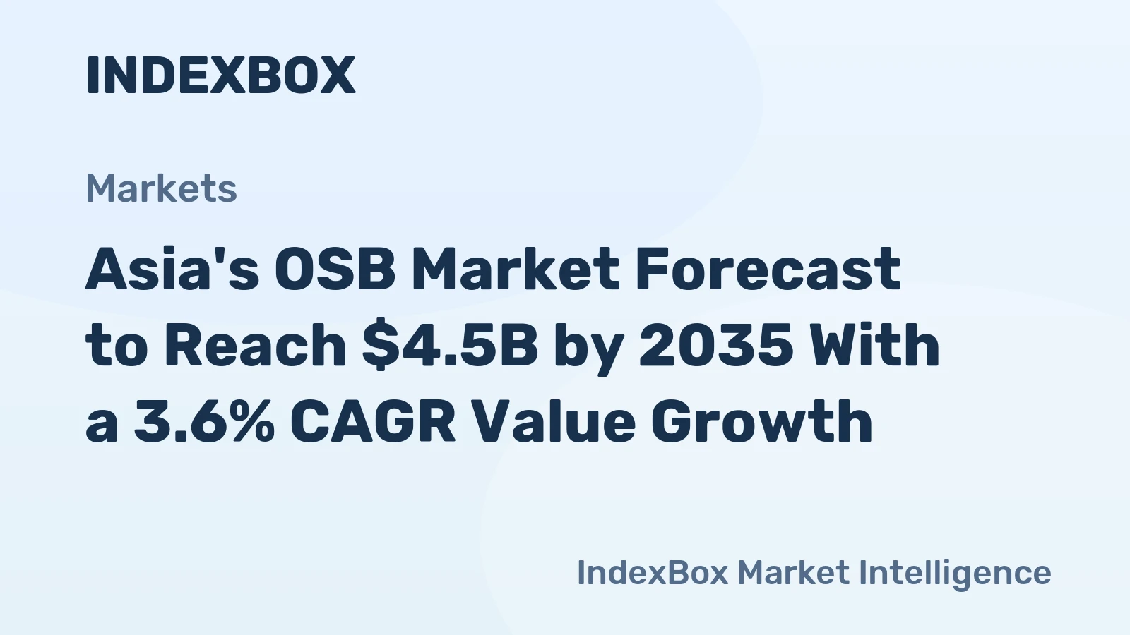 Asia's OSB Market Forecast to Reach $4.5B by 2035 With a 3.6% CAGR Value Growth