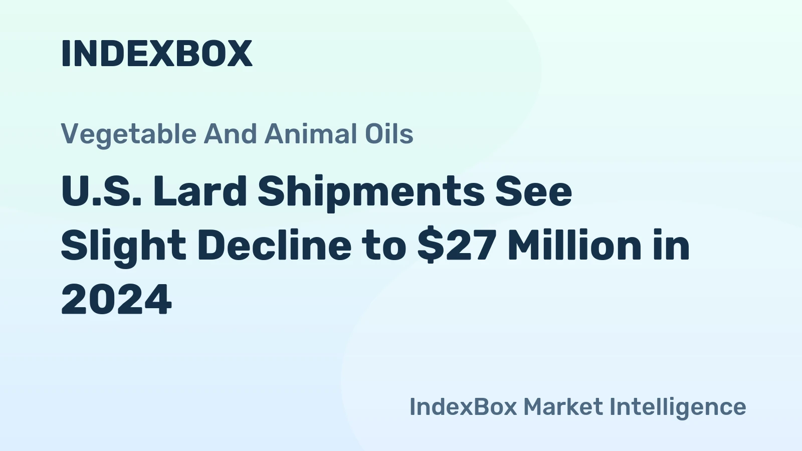 U.S. Lard Shipments See Slight Decline to $27 Million in 2024