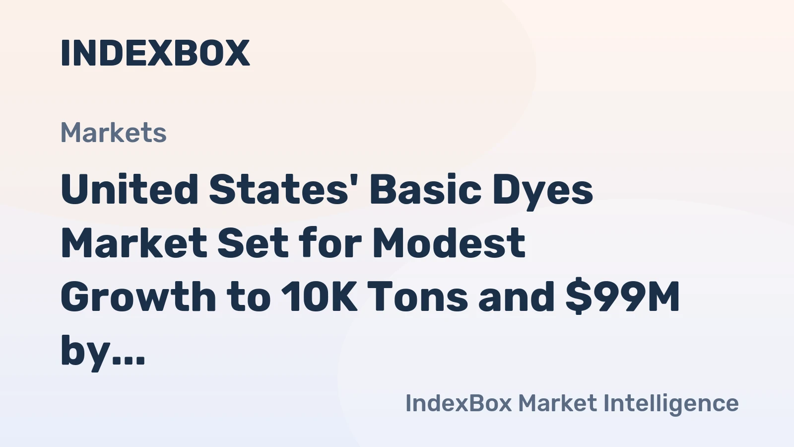 United States' Basic Dyes Market Set for Modest Growth to 10K Tons and $99M by 2035