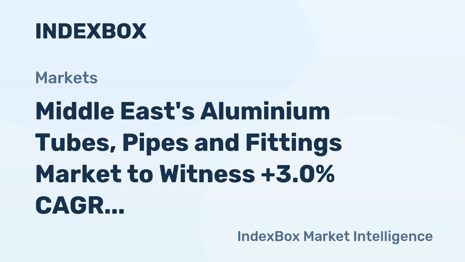 Middle East's Aluminium Tubes, Pipes and Fittings Market to Witness +3.0% CAGR Growth, Reaching $2.3B by 2035