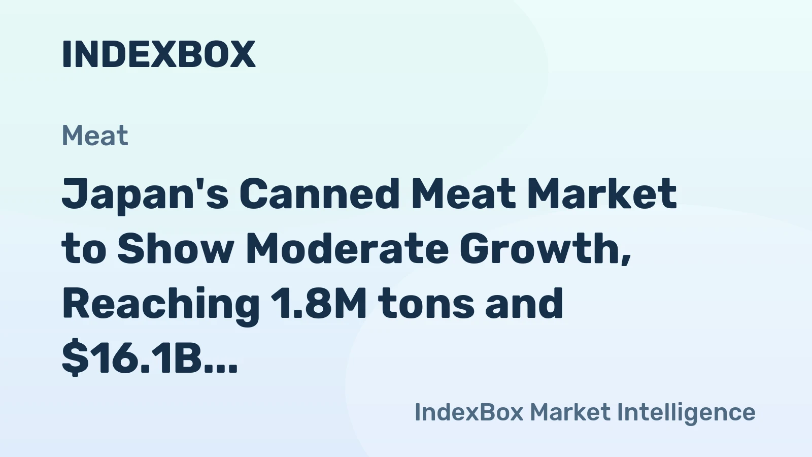 Japan's Canned Meat Market to Show Moderate Growth, Reaching 1.8M tons and $16.1B by 2035