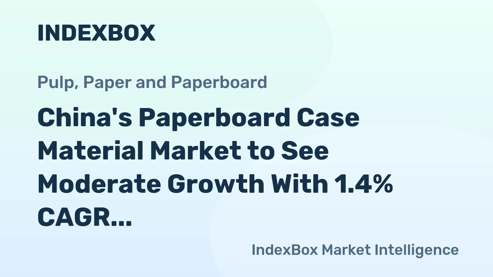China's Paperboard Case Material Market to See Moderate Growth With 1.4% CAGR Through 2035