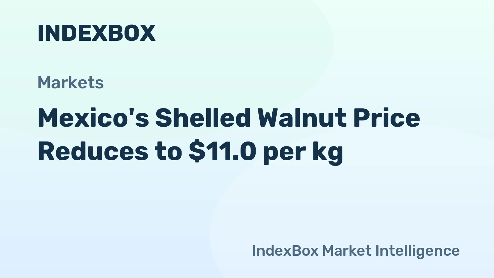 Mexico's Shelled Walnut Price Reduces to $11.0 per kg