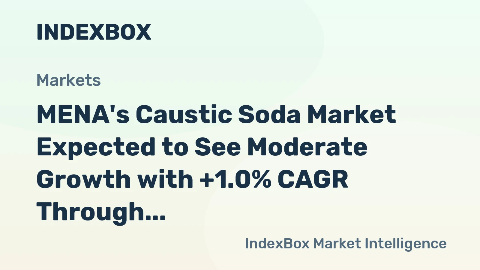 MENA's Caustic Soda Market Expected to See Moderate Growth with +1.0% CAGR Through 2035