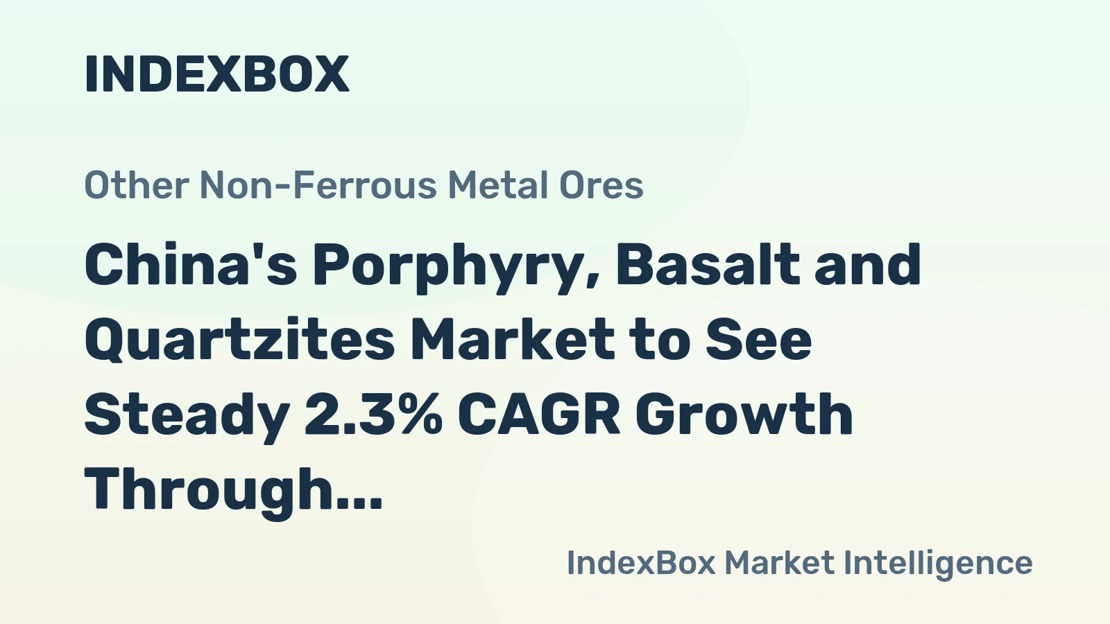 China's Porphyry, Basalt and Quartzites Market to See Steady 2.3% CAGR Growth Through 2035