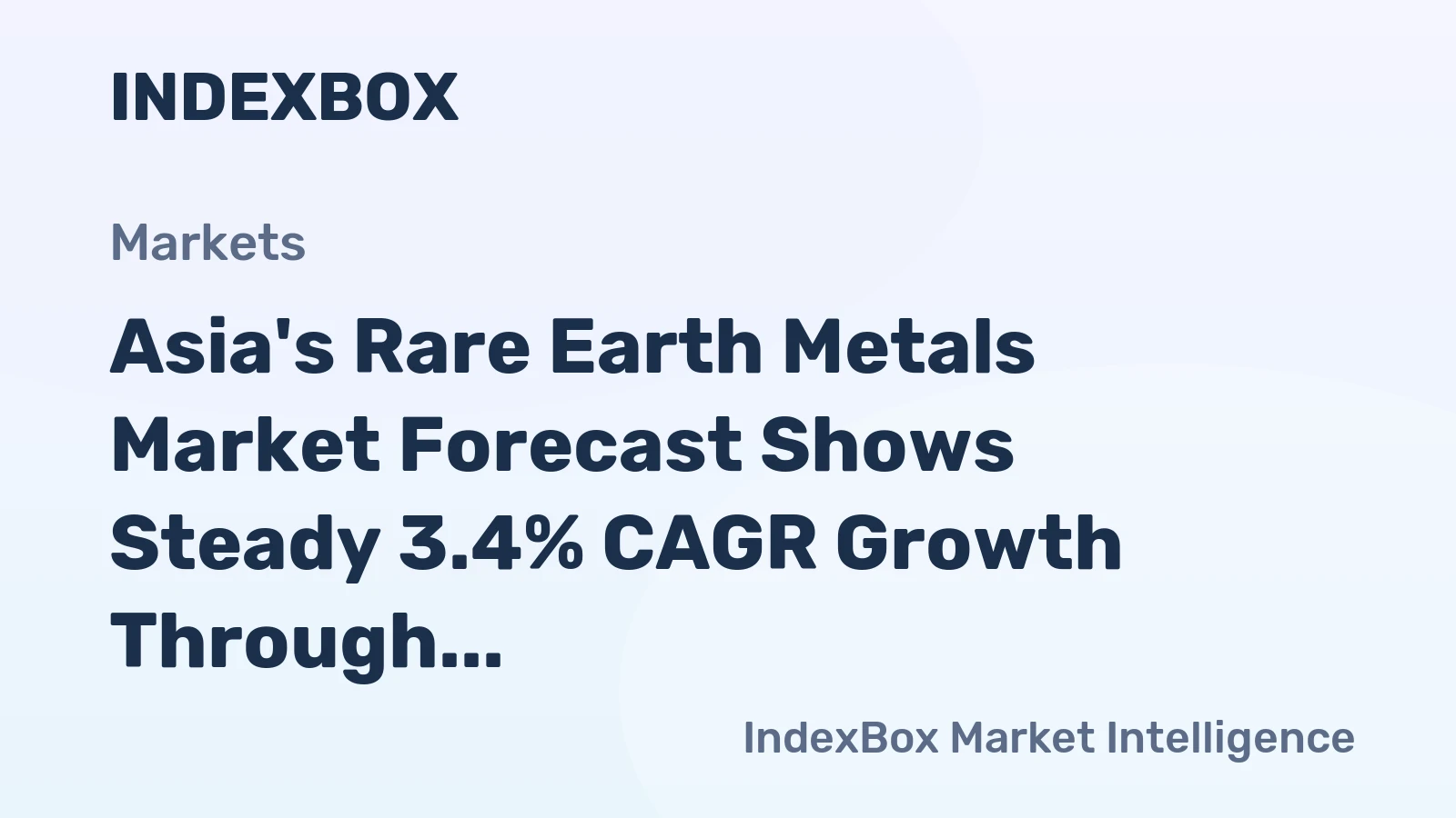 Asia's Rare Earth Metals Market Forecast Shows Steady 3.4% CAGR Growth Through 2035