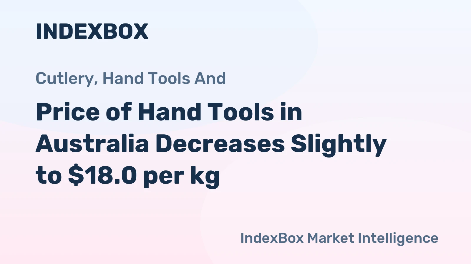 Price of Hand Tools in Australia Decreases Slightly to $18.0 per kg