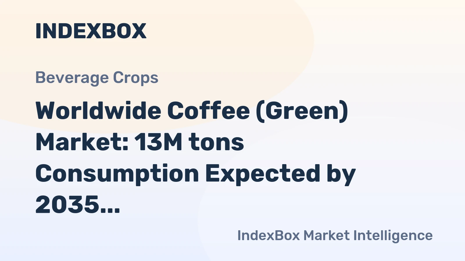 Worldwide Coffee (Green) Market: 13M tons Consumption Expected by 2035, Reaching $52.2B in Value