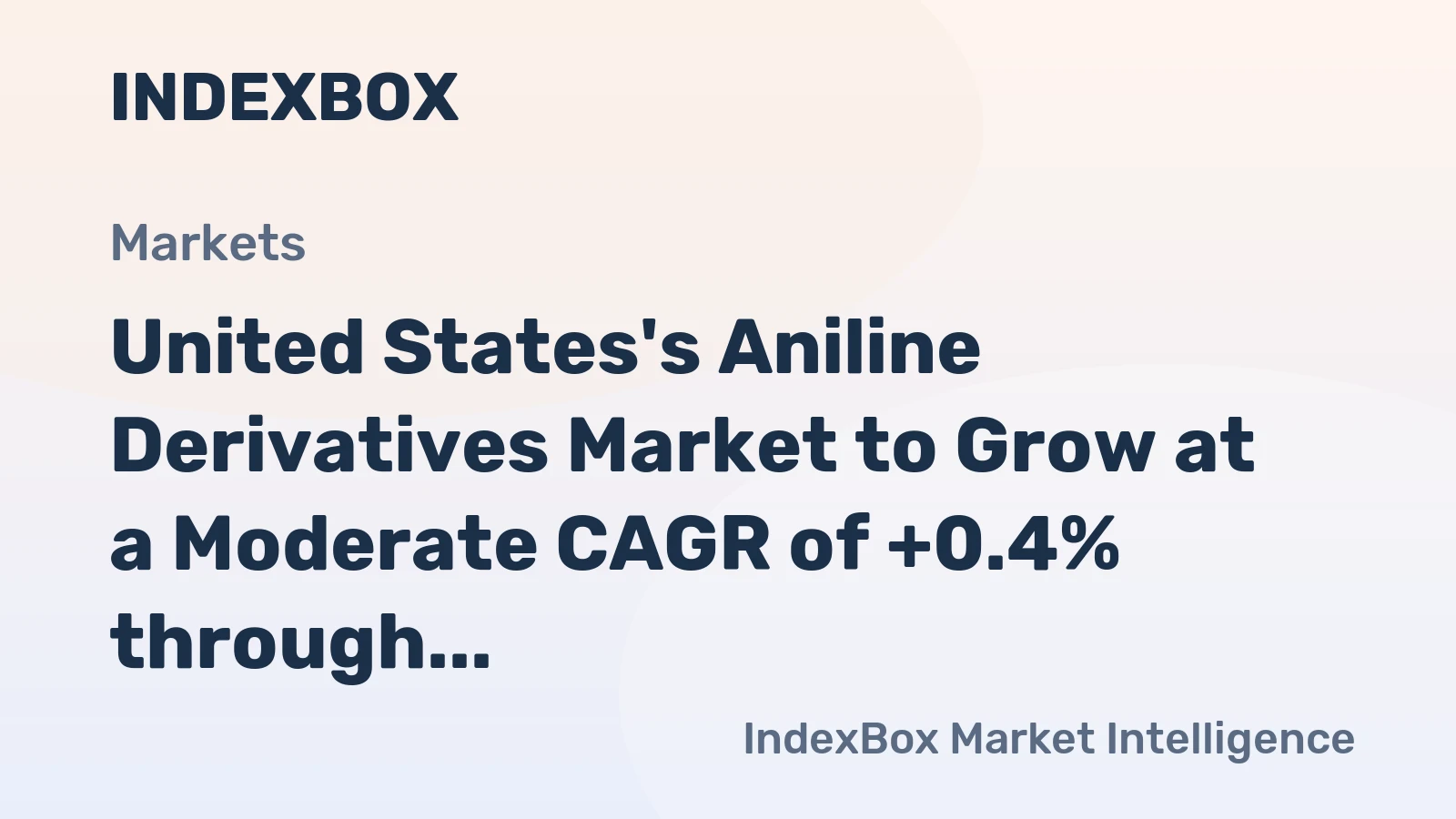 United States's Aniline Derivatives Market to Grow at a Moderate CAGR of +0.4% through 2035
