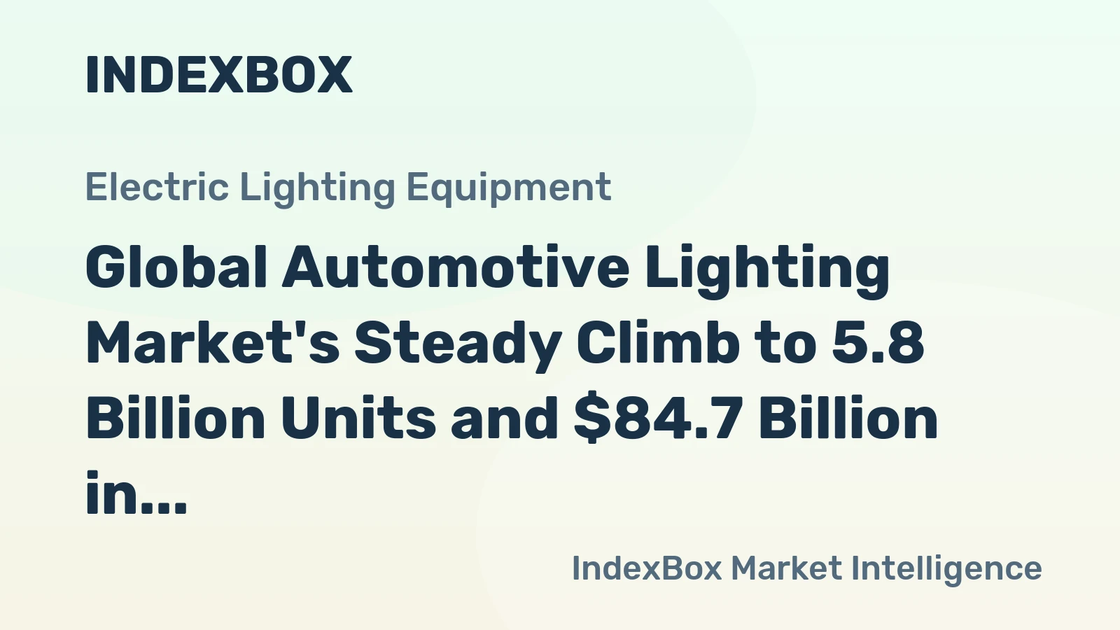Global Automotive Lighting Market's Steady Climb to 5.8 Billion Units and $84.7 Billion in Value