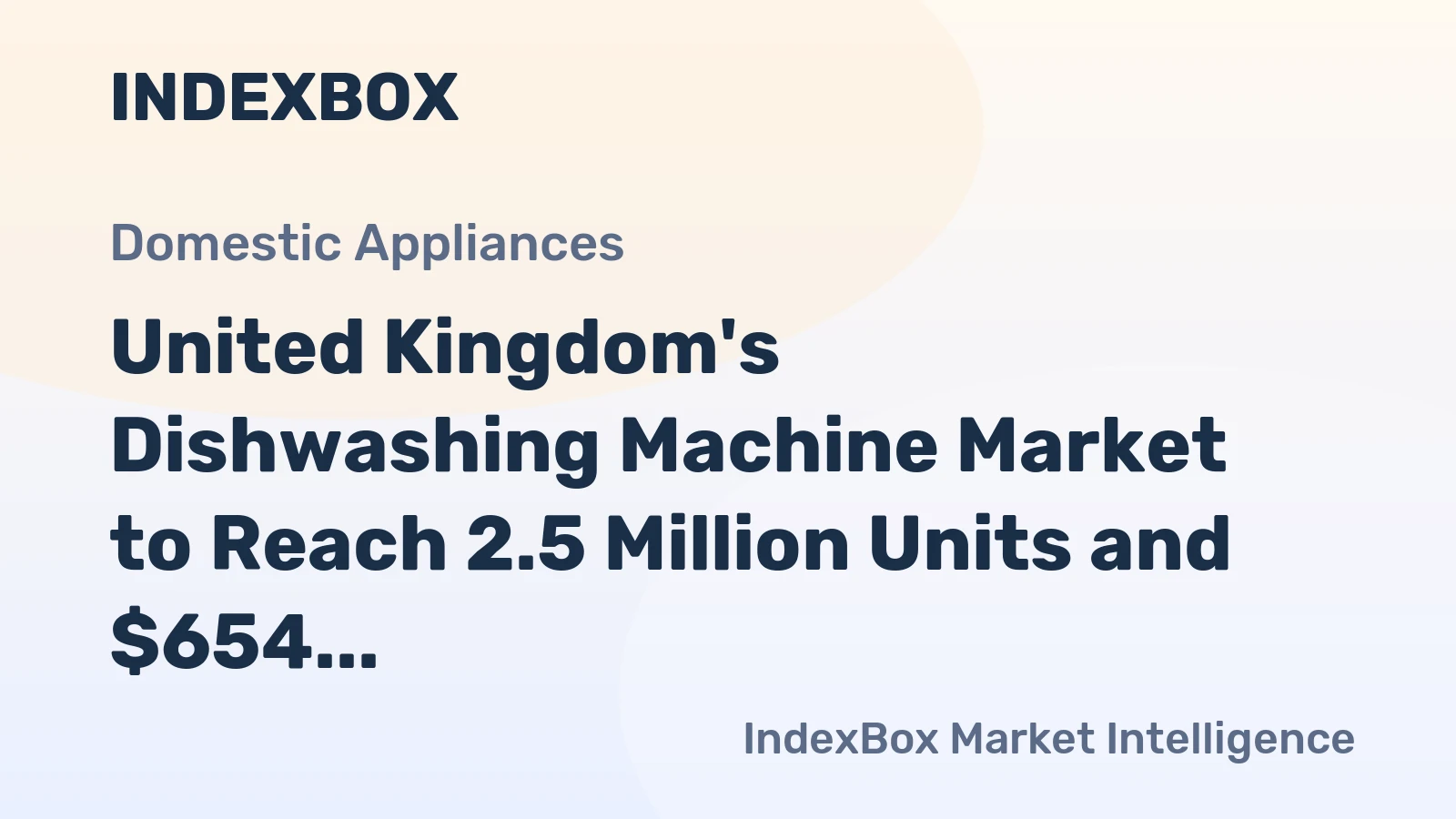 United Kingdom's Dishwashing Machine Market to Reach 2.5 Million Units and $654 Million in Value by 2035