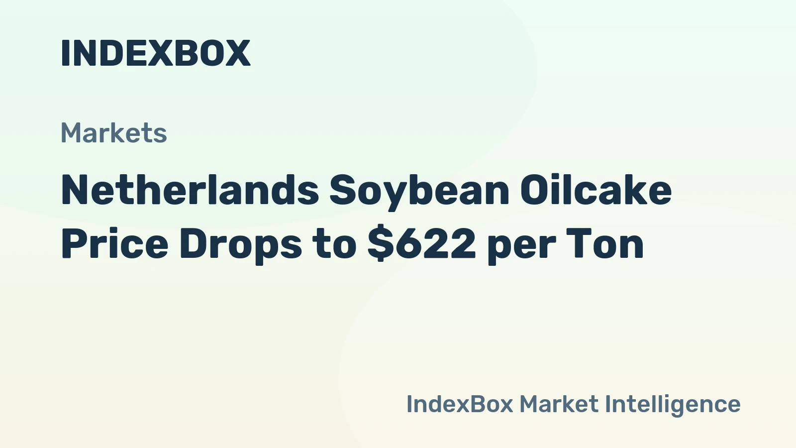 Netherlands Soybean Oilcake Price Drops to $622 per Ton