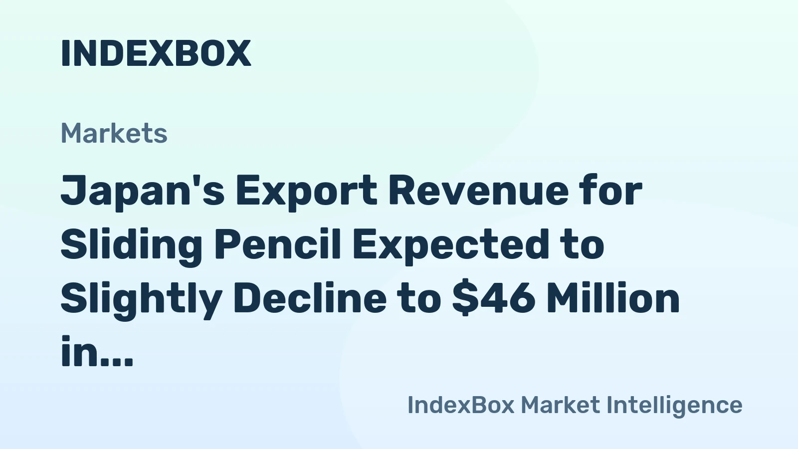 Japan's Export Revenue for Sliding Pencil Expected to Slightly Decline to $46 Million in 2024
