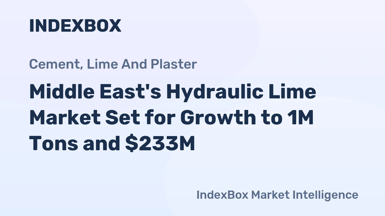 Middle East's Hydraulic Lime Market Set for Growth to 1M Tons and $233M
