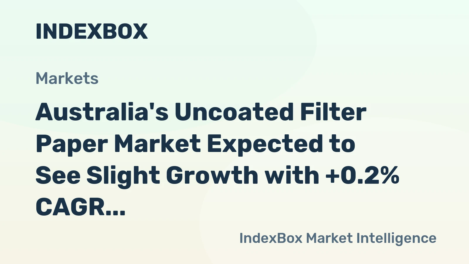 Australia's Uncoated Filter Paper Market Expected to See Slight Growth with +0.2% CAGR