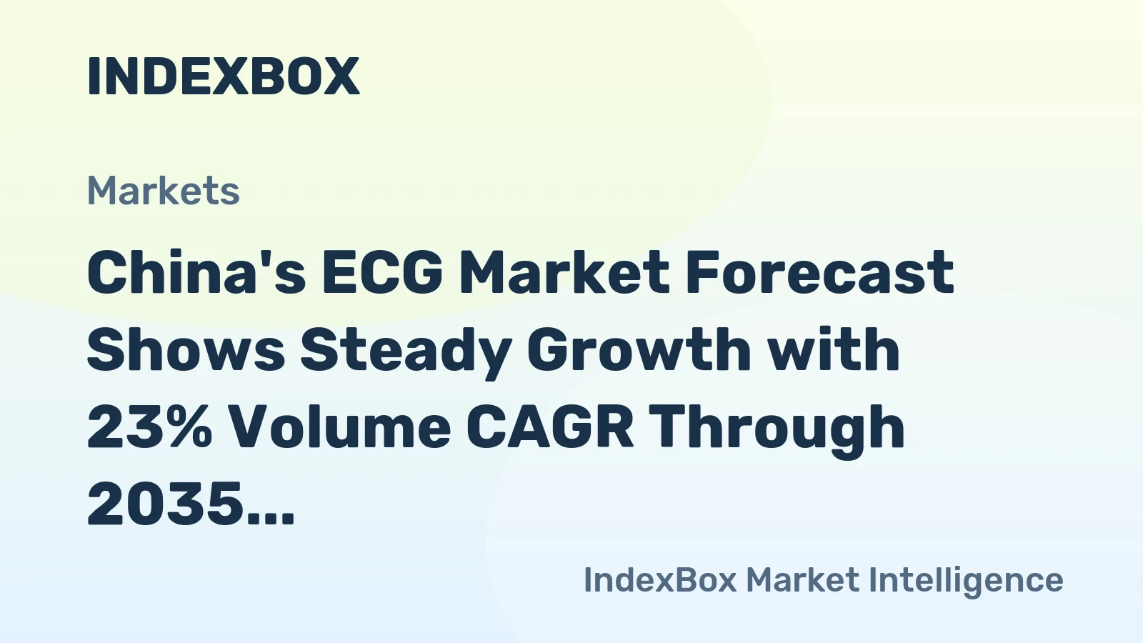 China's ECG Market Forecast Shows Steady Growth with 23% Volume CAGR Through 2035