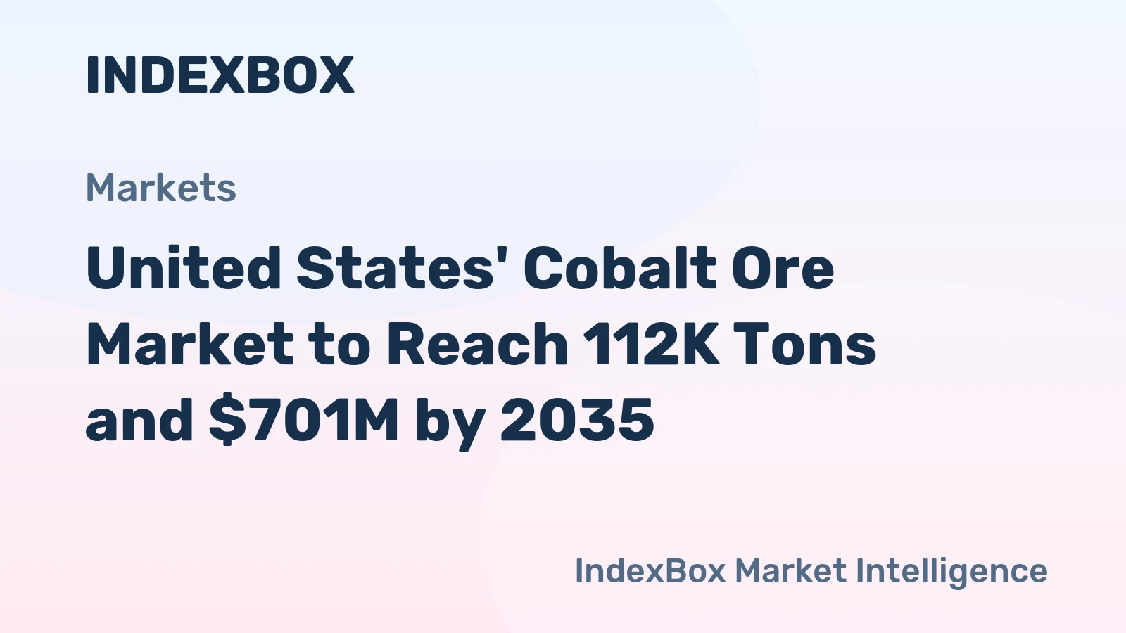United States' Cobalt Ore Market to Reach 112K Tons and $701M by 2035