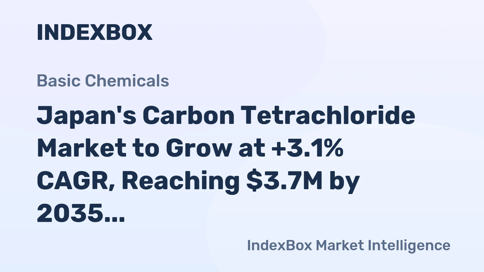 Japan's Carbon Tetrachloride Market to Grow at +3.1% CAGR, Reaching $3.7M by 2035