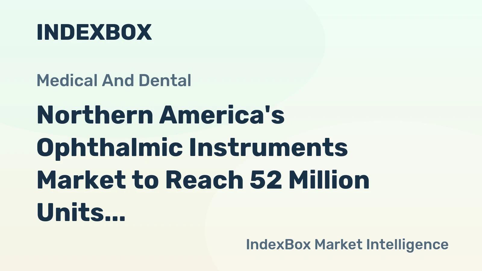 Northern America's Ophthalmic Instruments Market to Reach 52 Million Units and $23.4 Billion