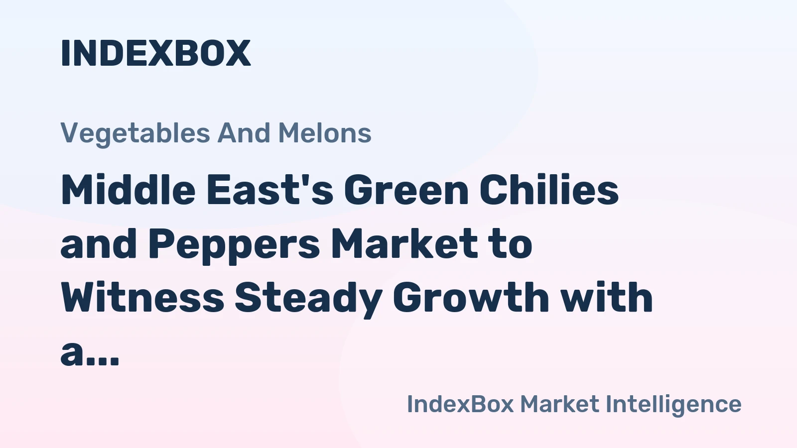 Middle East's Green Chilies and Peppers Market to Witness Steady Growth with a CAGR of +1.8% from 2024 to 2035