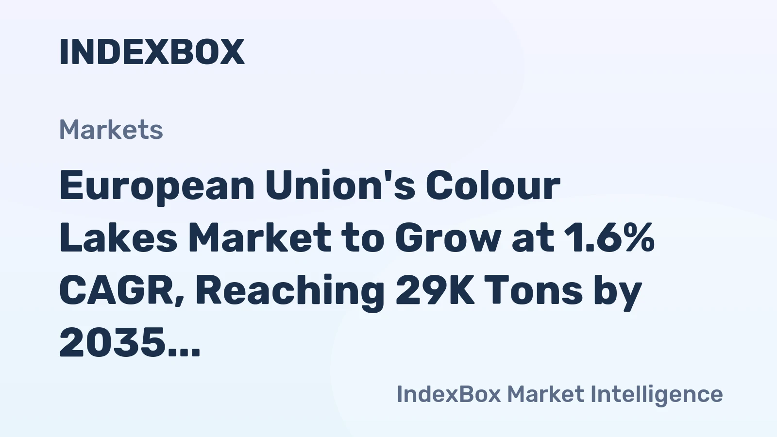 European Union's Colour Lakes Market to Grow at 1.6% CAGR, Reaching 29K Tons by 2035