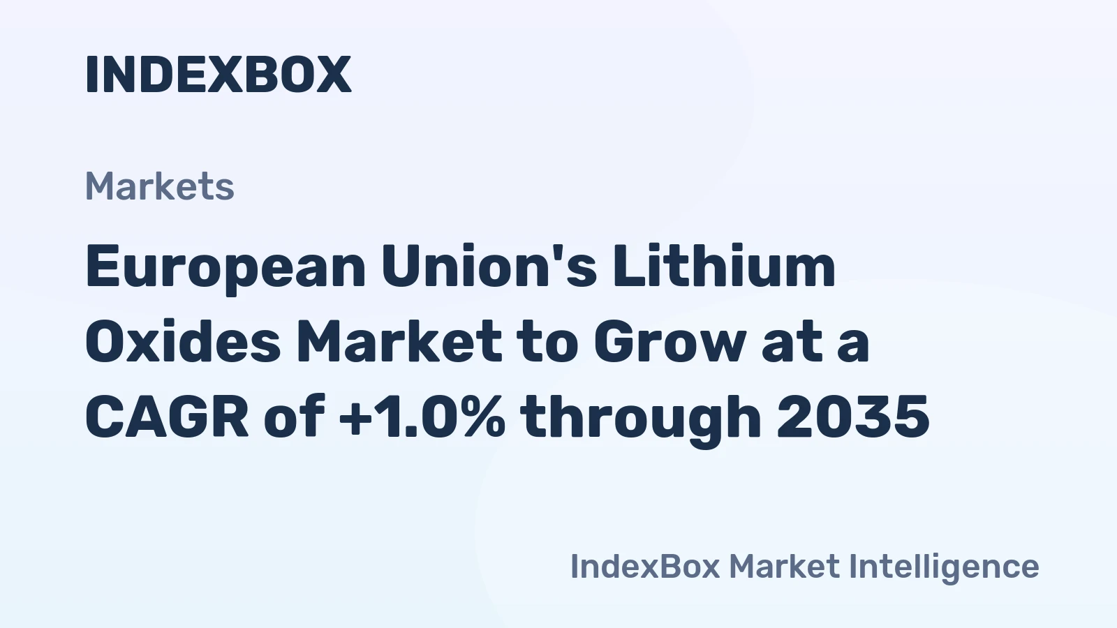 European Union's Lithium Oxides Market to Grow at a CAGR of +1.0% through 2035