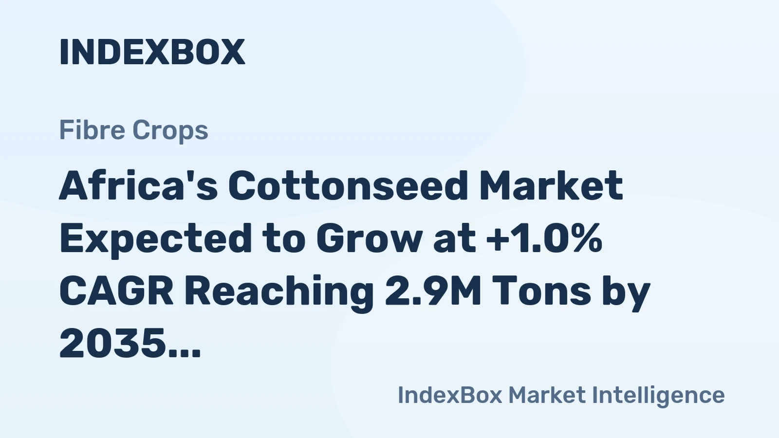 Africa's Cottonseed Market Expected to Grow at +1.0% CAGR Reaching 2.9M Tons by 2035