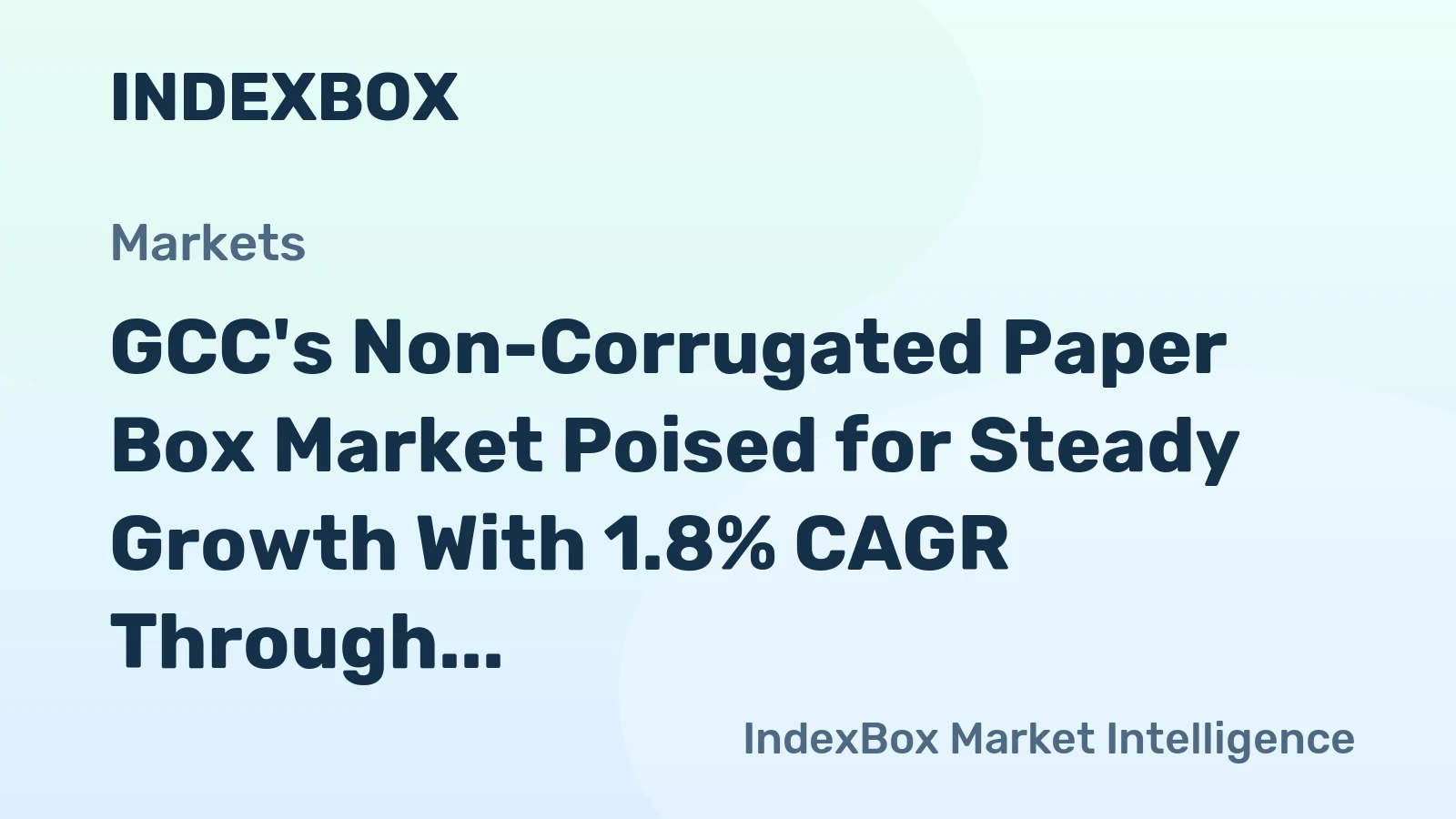 GCC's Non-Corrugated Paper Box Market Poised for Steady Growth With 1.8% CAGR Through 2035