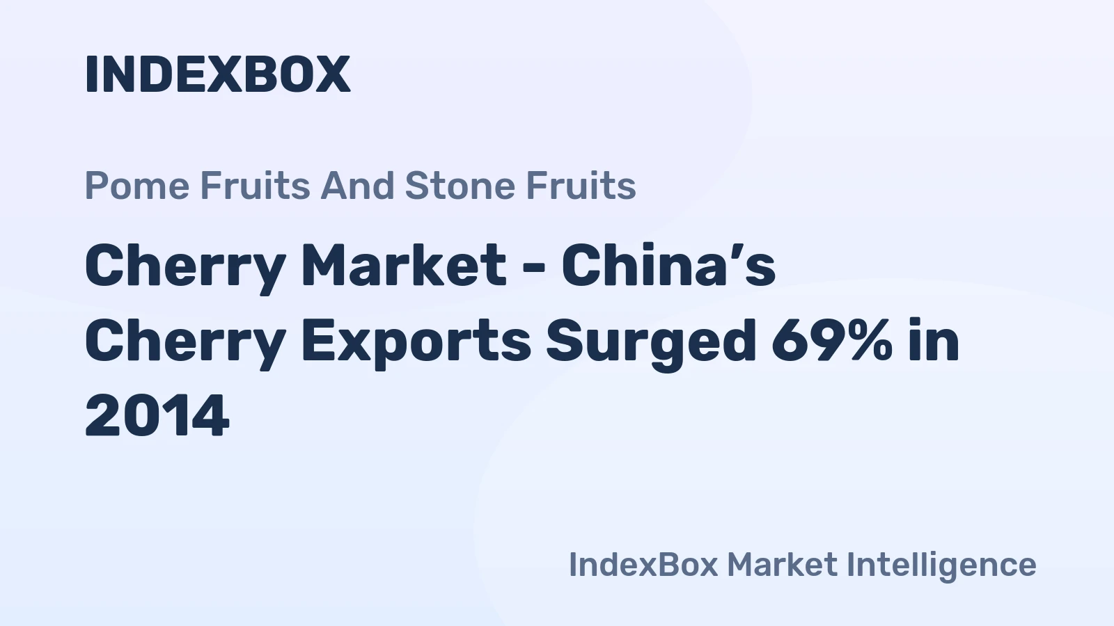 Cherry Market - China’s Cherry Exports Surged 69% in 2014