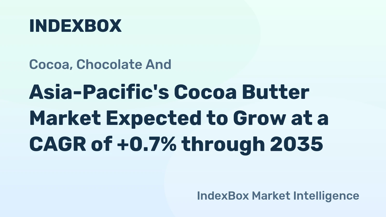 Asia-Pacific's Cocoa Butter Market Expected to Grow at a CAGR of +0.7% through 2035
