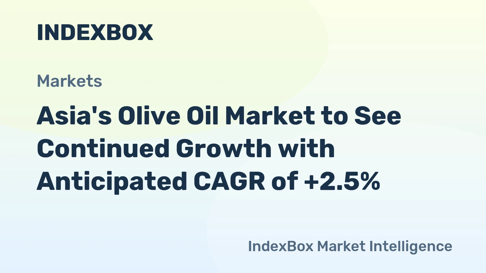 Asia's Olive Oil Market to See Continued Growth with Anticipated CAGR of +2.5%