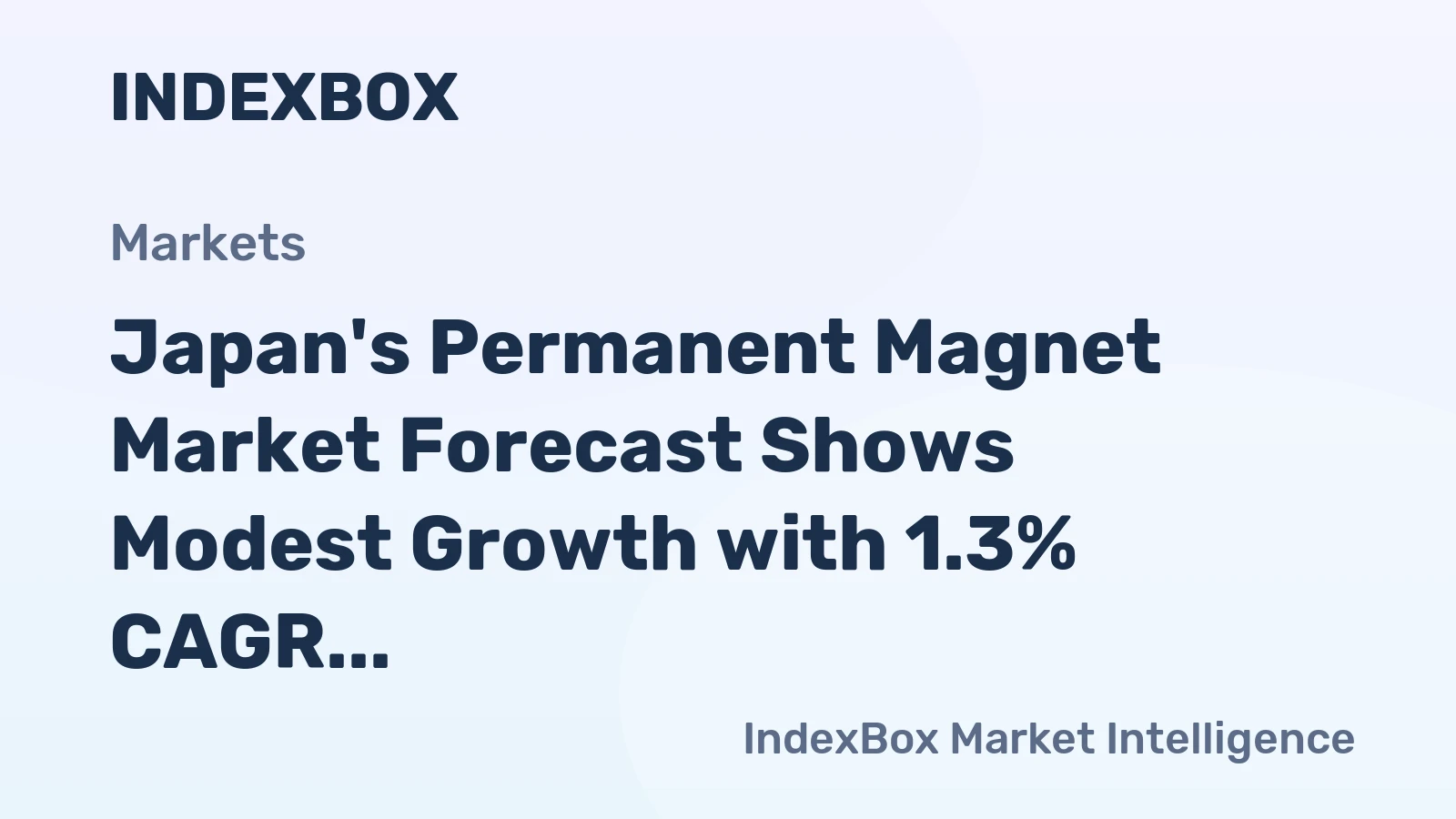 Japan's Permanent Magnet Market Forecast Shows Modest Growth with 1.3% CAGR in Value Through 2035