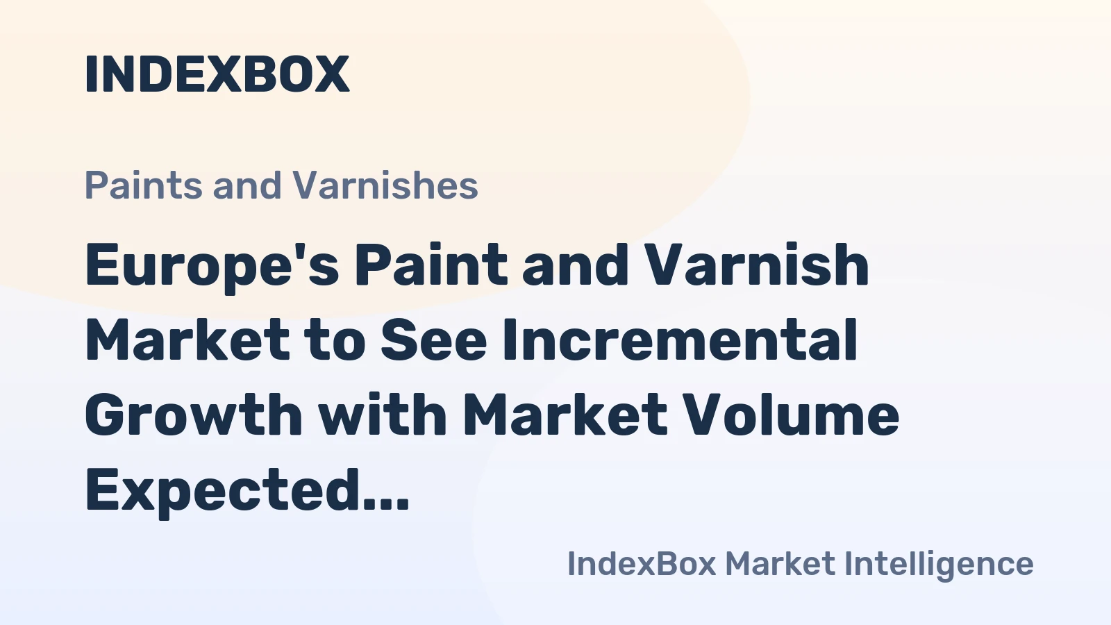 Europe's Paint and Varnish Market to See Incremental Growth with Market Volume Expected to Reach 9.5M Tons and Market Value Reaching $41.4B by 2035