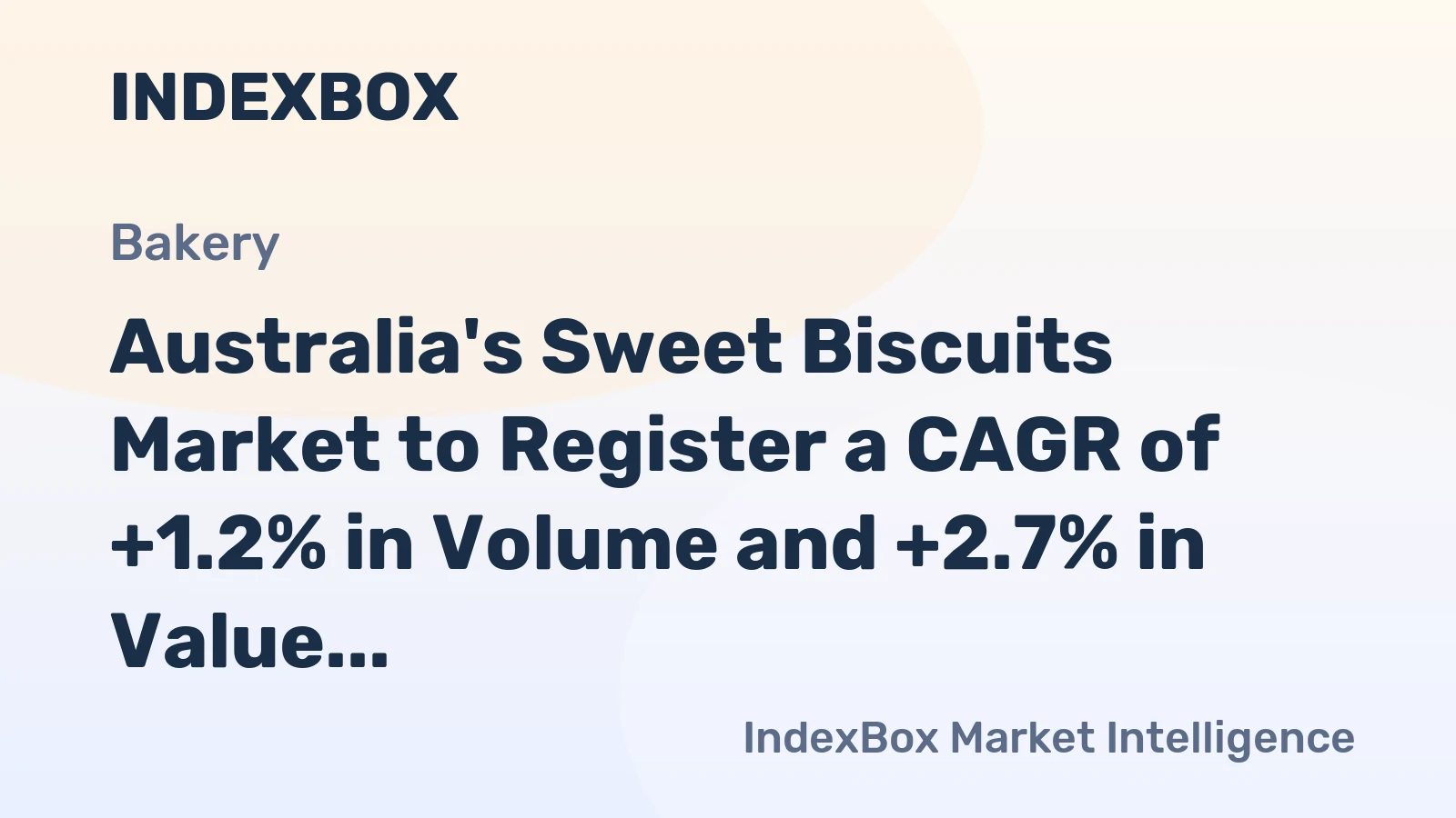 Australia's Sweet Biscuits Market to Register a CAGR of +1.2% in Volume and +2.7% in Value from 2024 to 2035