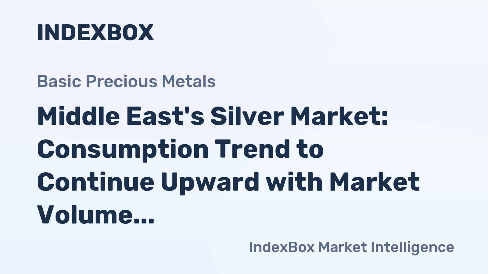 Middle East's Silver Market: Consumption Trend to Continue Upward with Market Volume Reaching 1K tons and Value to $754M by 2035