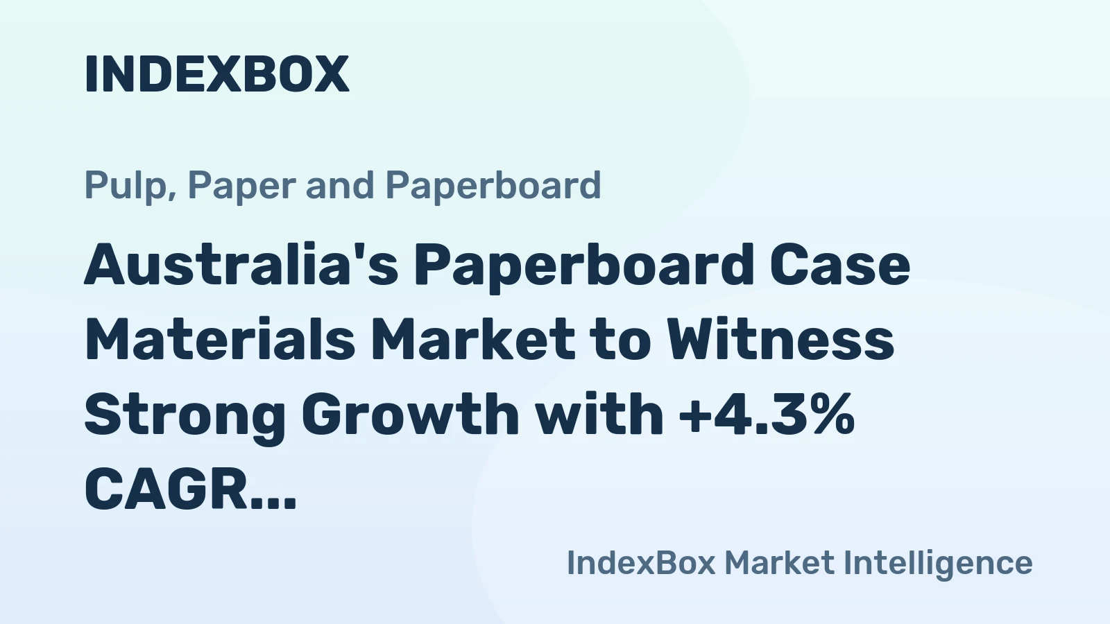 Australia's Paperboard Case Materials Market to Witness Strong Growth with +4.3% CAGR from 2024-2035, Reaching 3.2M Tons