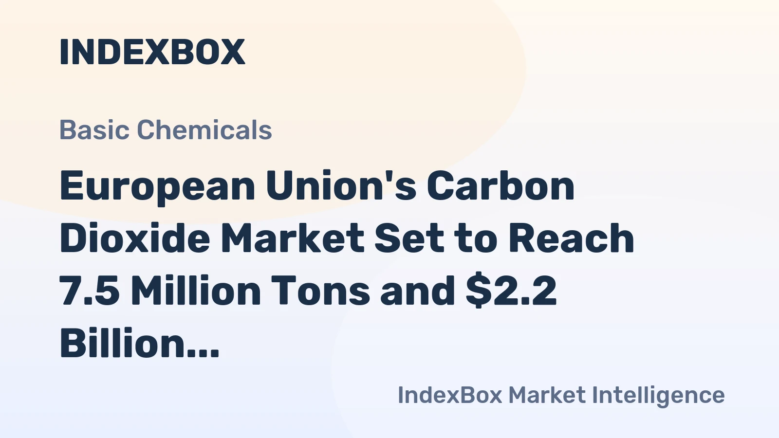 European Union's Carbon Dioxide Market Set to Reach 7.5 Million Tons and $2.2 Billion by 2035
