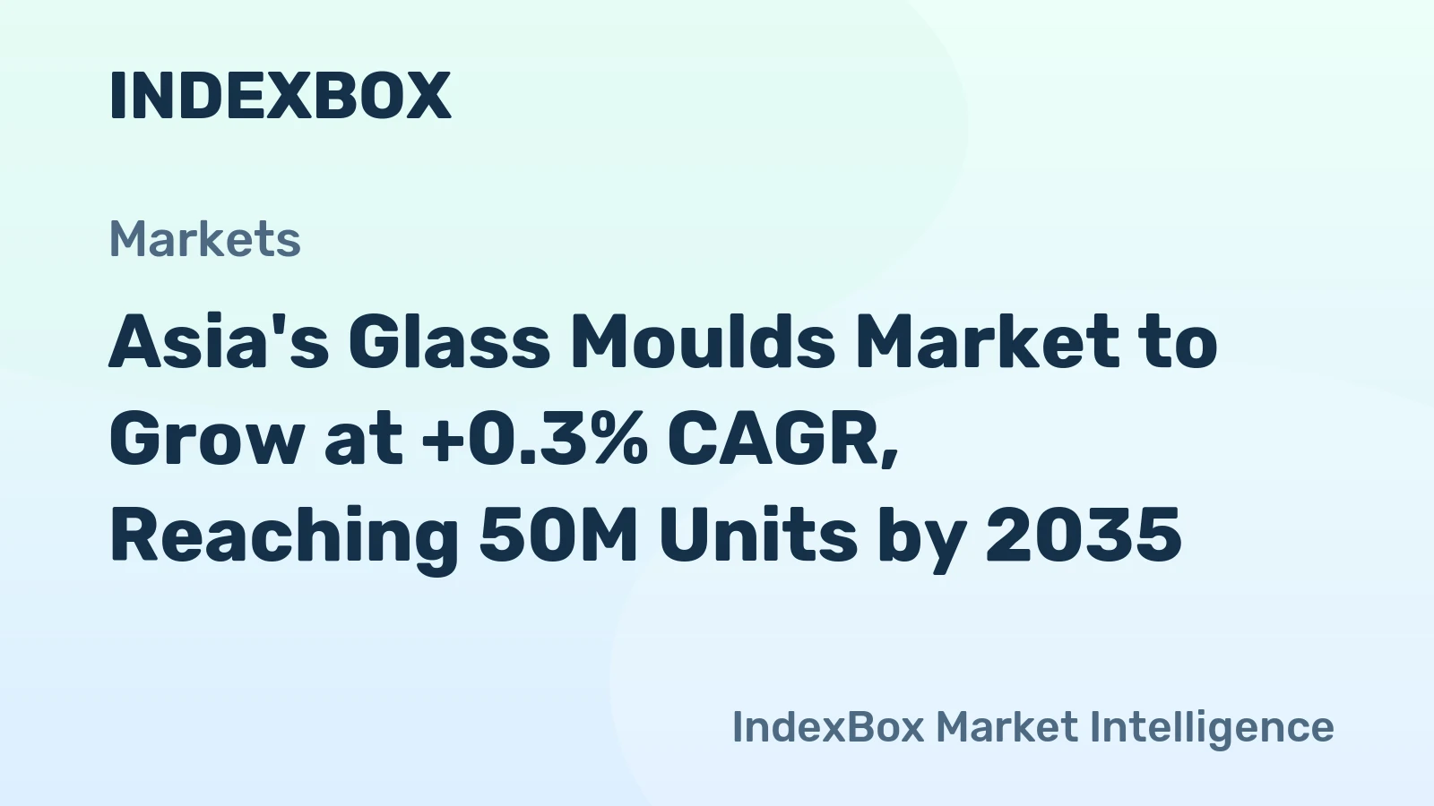 Asia's Glass Moulds Market to Grow at +0.3% CAGR, Reaching 50M Units by 2035