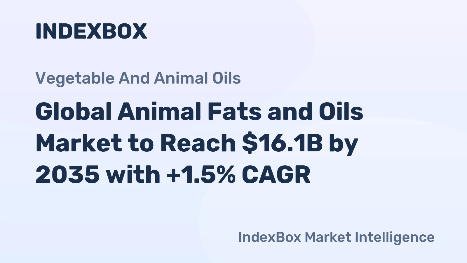Global Animal Fats and Oils Market to Reach $16.1B by 2035 with +1.5% CAGR