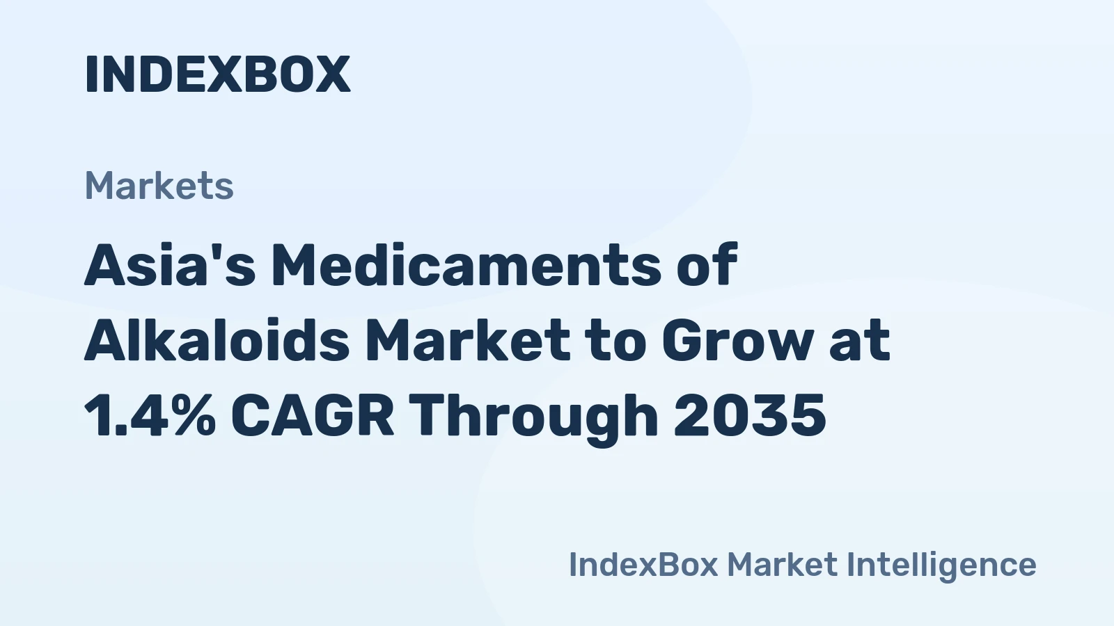 Asia's Medicaments of Alkaloids Market to Grow at 1.4% CAGR Through 2035