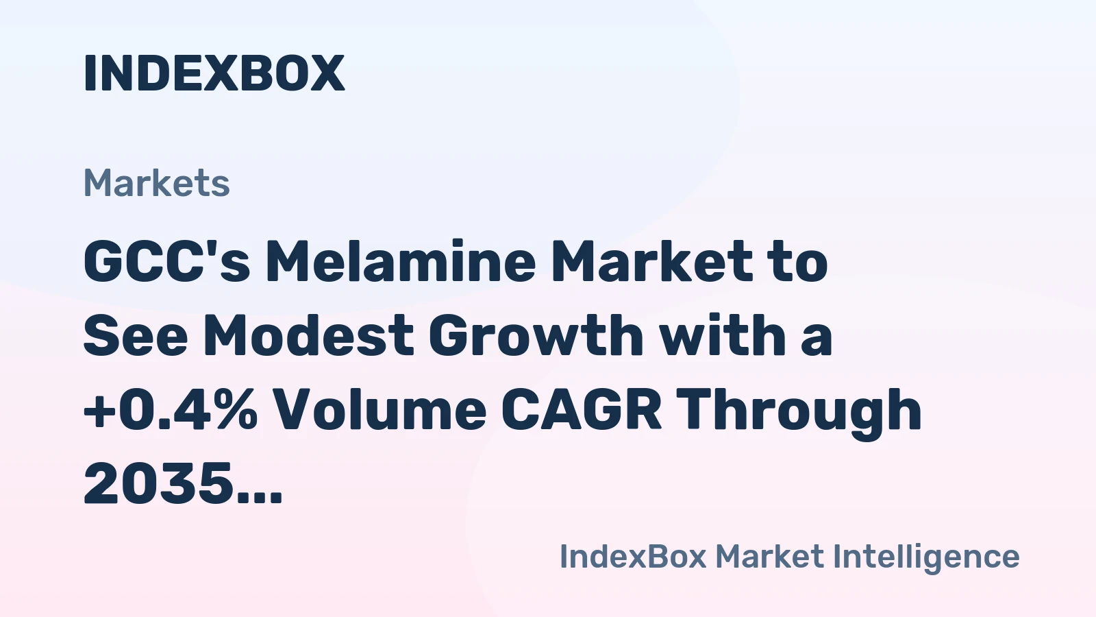 GCC's Melamine Market to See Modest Growth with a +0.4% Volume CAGR Through 2035