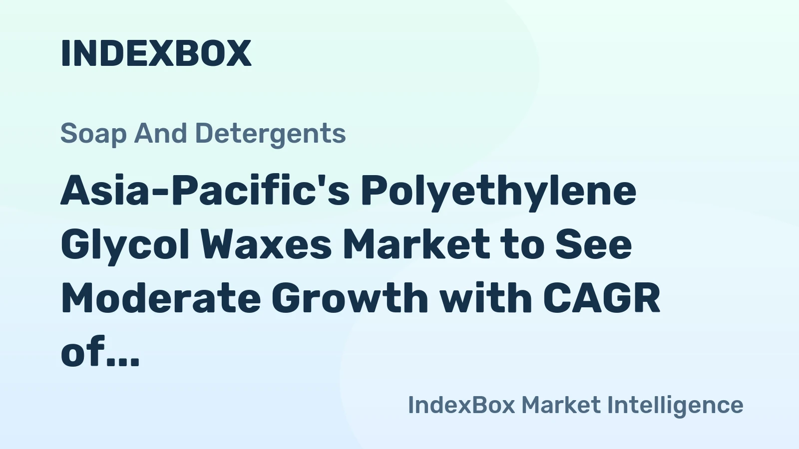 Asia-Pacific's Polyethylene Glycol Waxes Market to See Moderate Growth with CAGR of +0.6% from 2024-2035